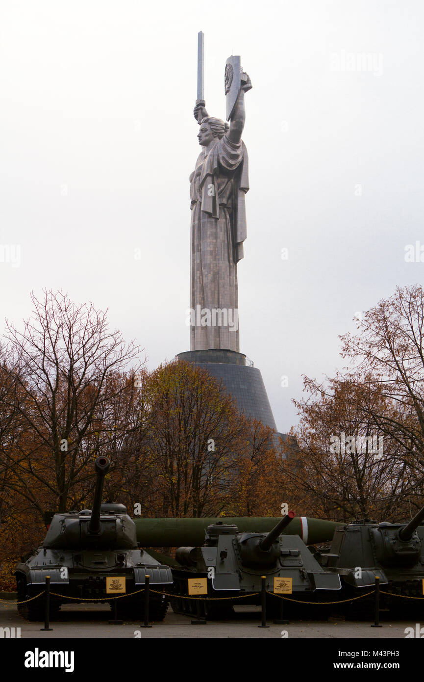 Monument Mother Motherland in downtown Kiev in the Ukraine Stock Photo ...