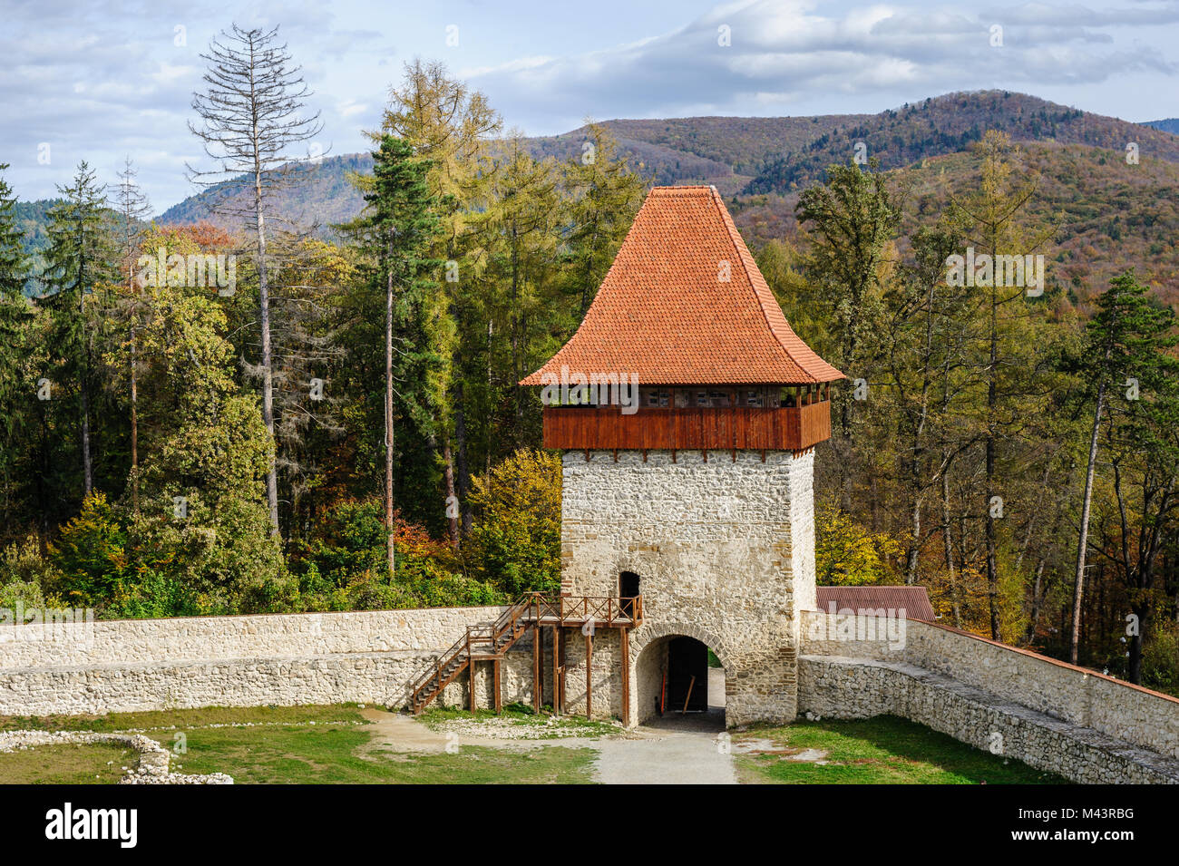 Medieval fortress in Rasnov, Transylvania, Brasov, Romania Stock Photo ...