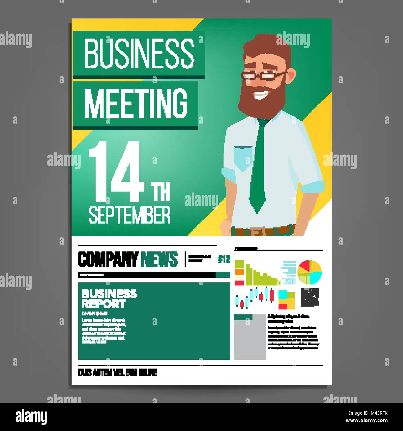 Business Meeting Poster Vector. Businessman. Layout Template ...