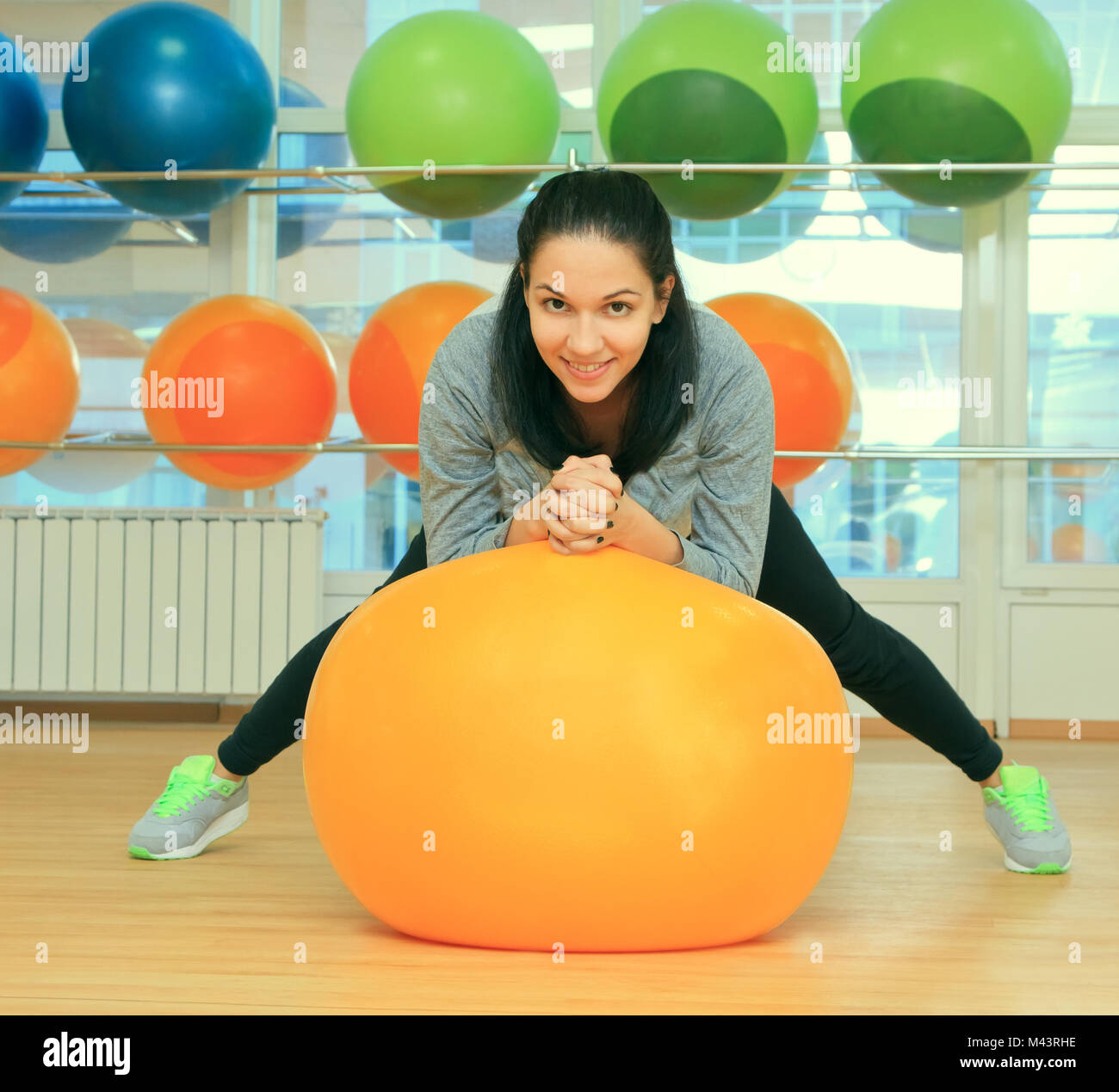 Fit ball stretching hi-res stock photography and images - Alamy