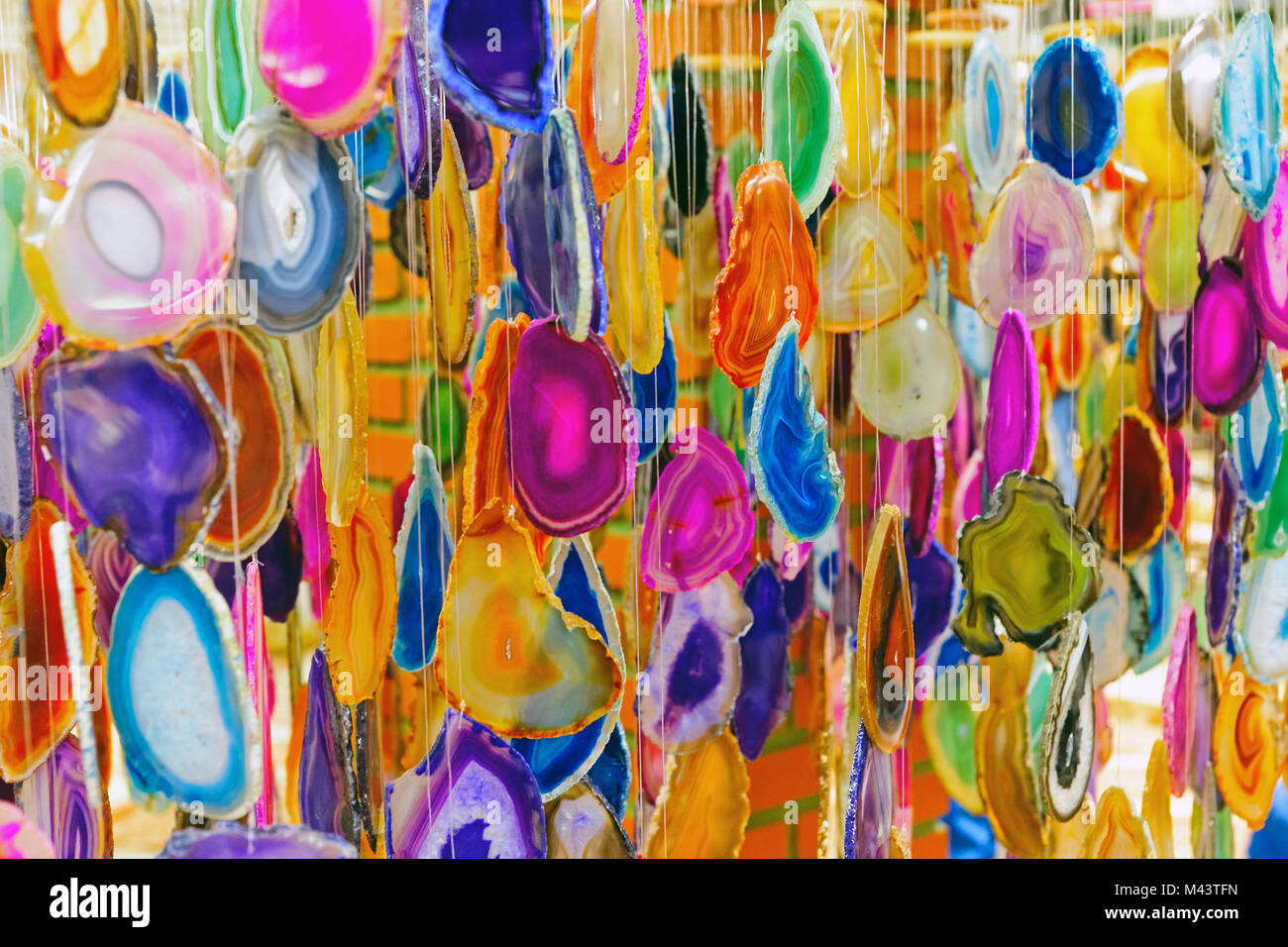 Colorful wind chimes Stock Photo - Alamy