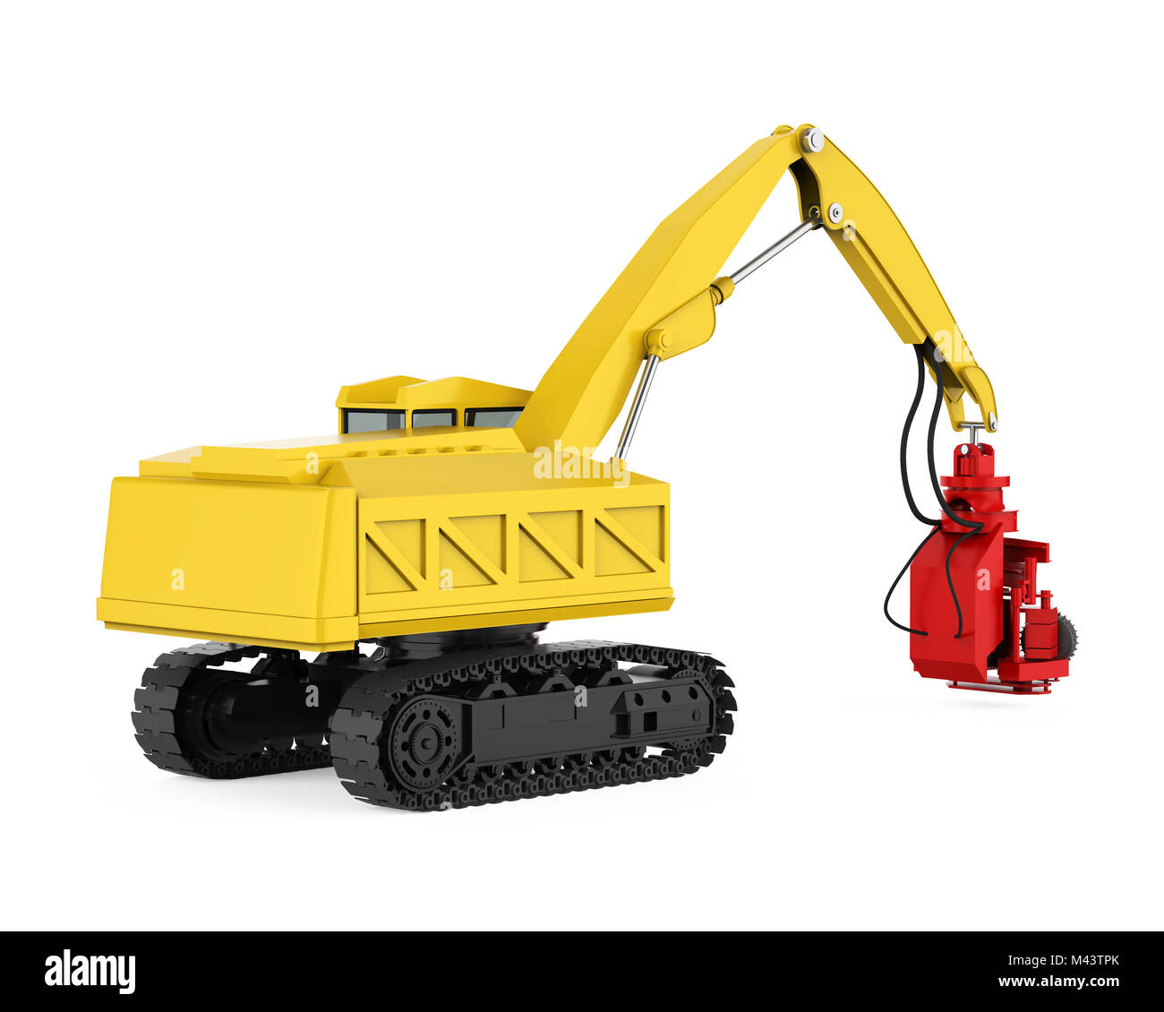 Excavator Forest Mulcher Isolated Stock Photo - Alamy