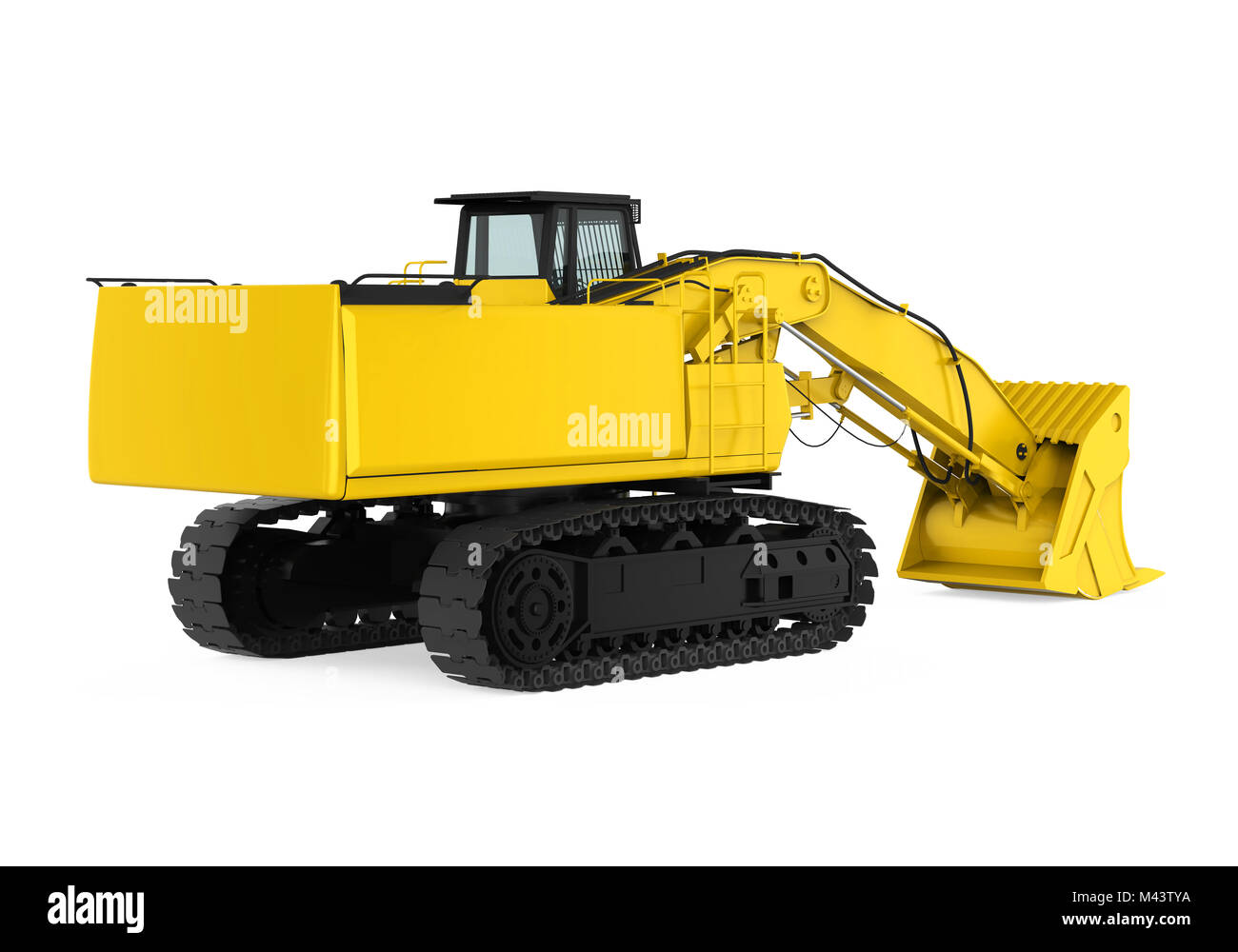Yellow Excavator Isolated Stock Photo - Alamy