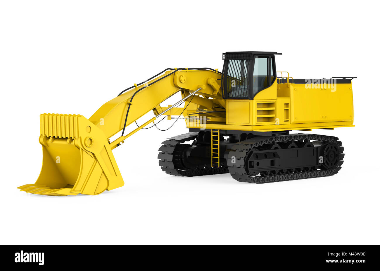 Yellow Excavator Isolated Stock Photo - Alamy