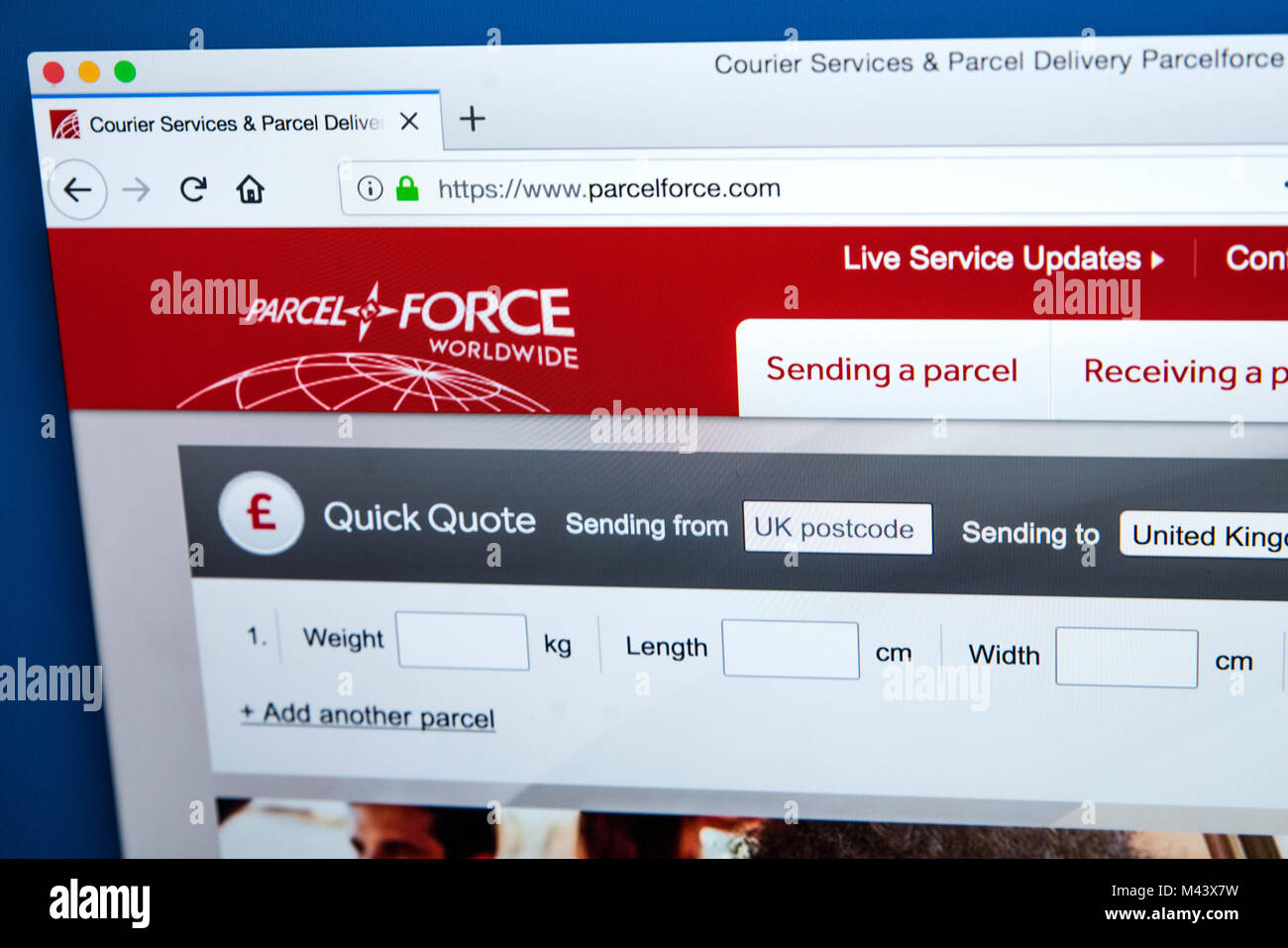 Delivery by parcelforce hi-res stock photography and images - Alamy