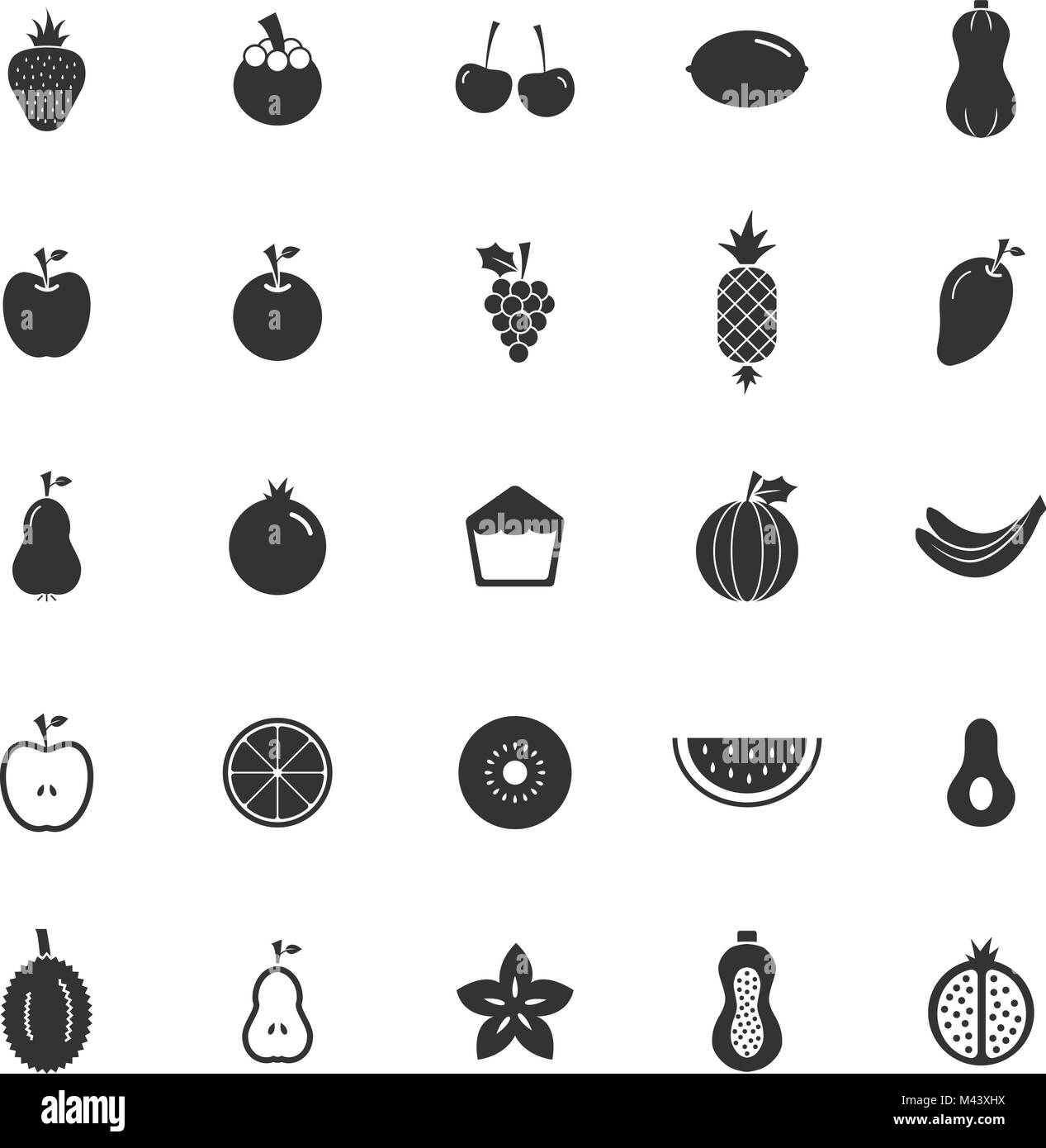 Fruit icons on white background, stock vector Stock Vector Image & Art ...