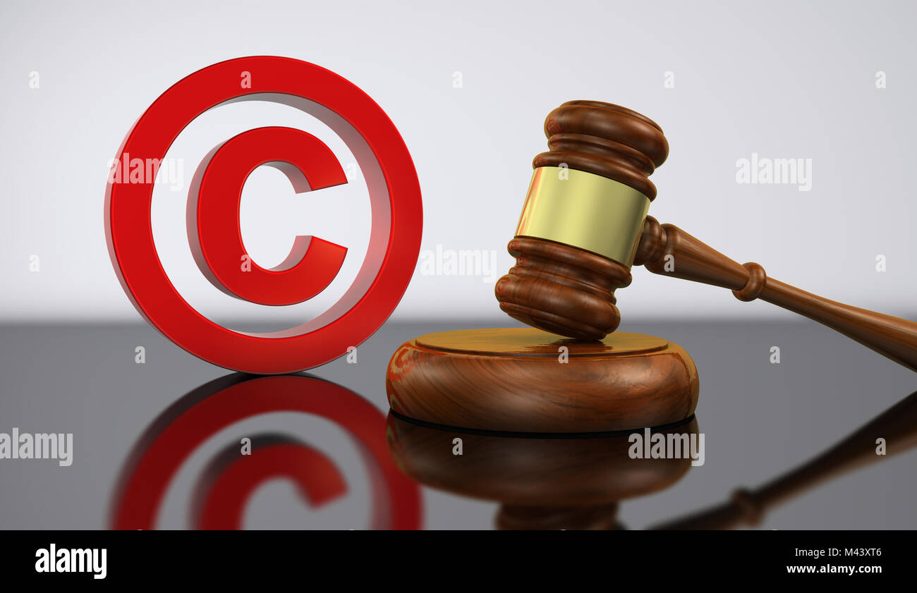 Copyright laws and intellectual property concept 3D illustration with ...