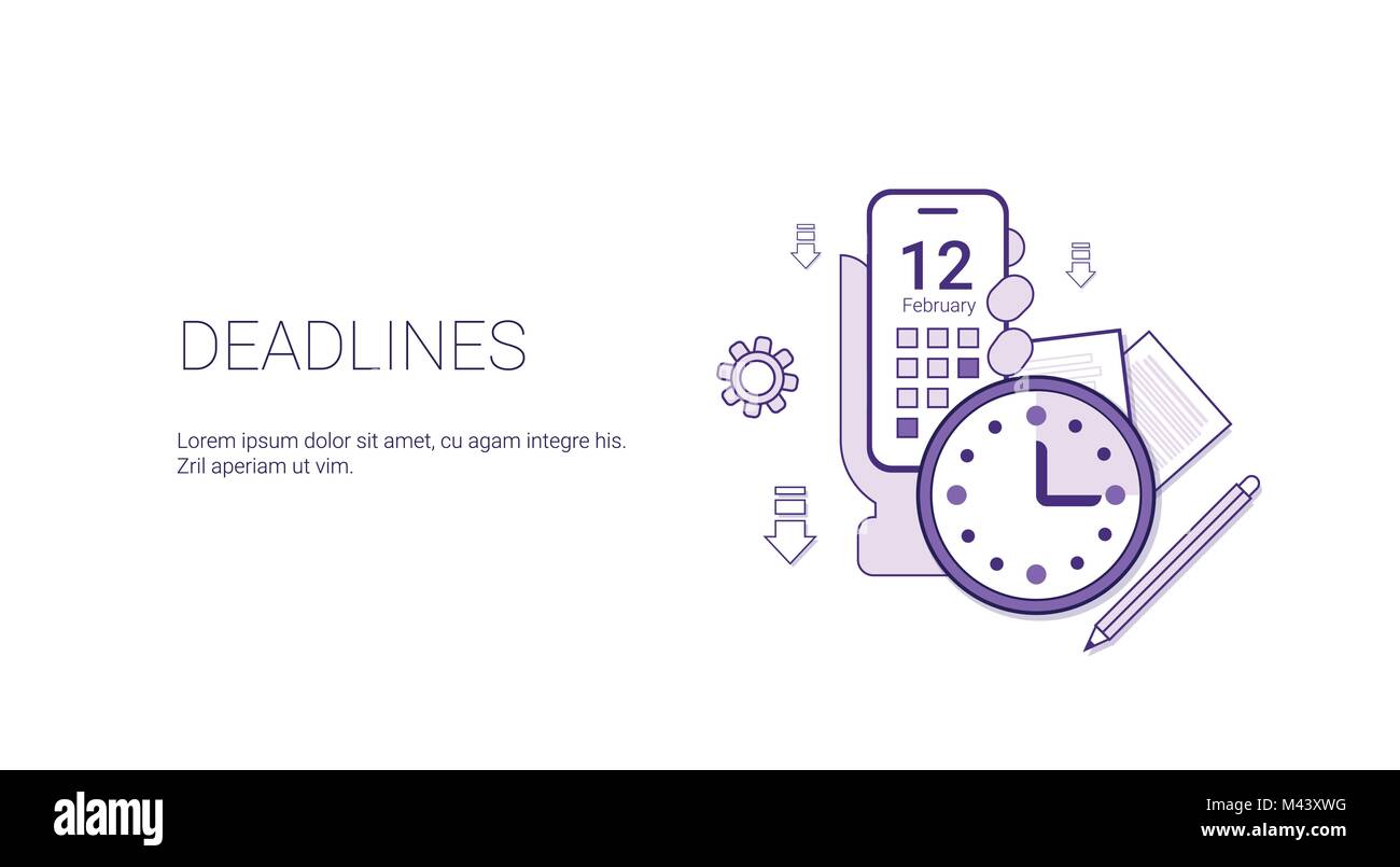 Deadlines Web Banner With Copy Space Business Time Management Schedule ...