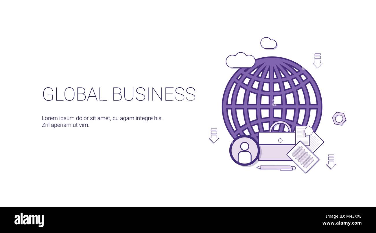 Global Business Web Banner With Copy Space International Network ...
