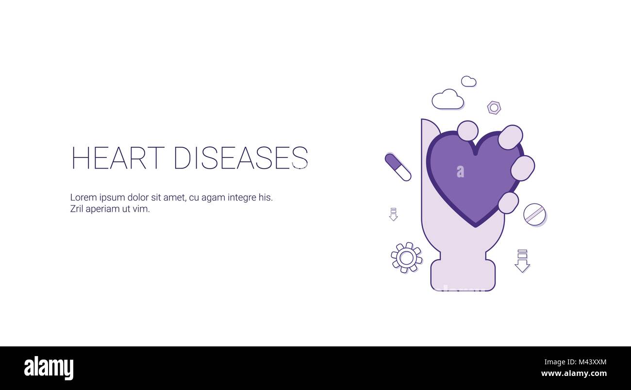 Heart Diseases Web Banner With Copy Space Cardiology Medicine Concept ...