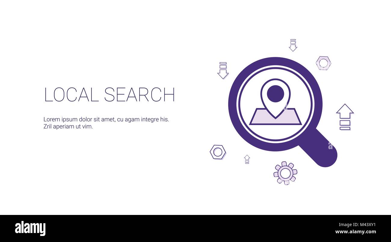 Local Search Web Banner With Copy Space Seo Marketing Strategy Concept ...