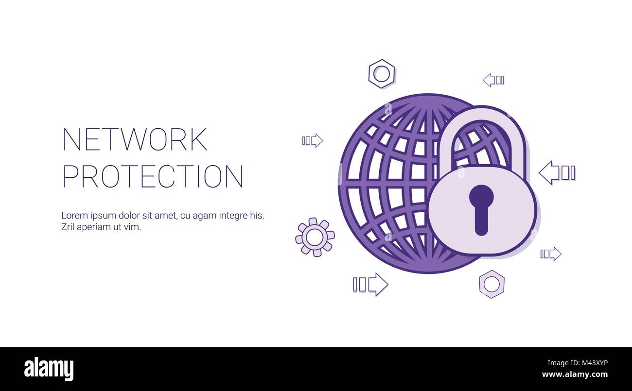 Network Protection Web Banner With Copy Space Online Security Concept ...
