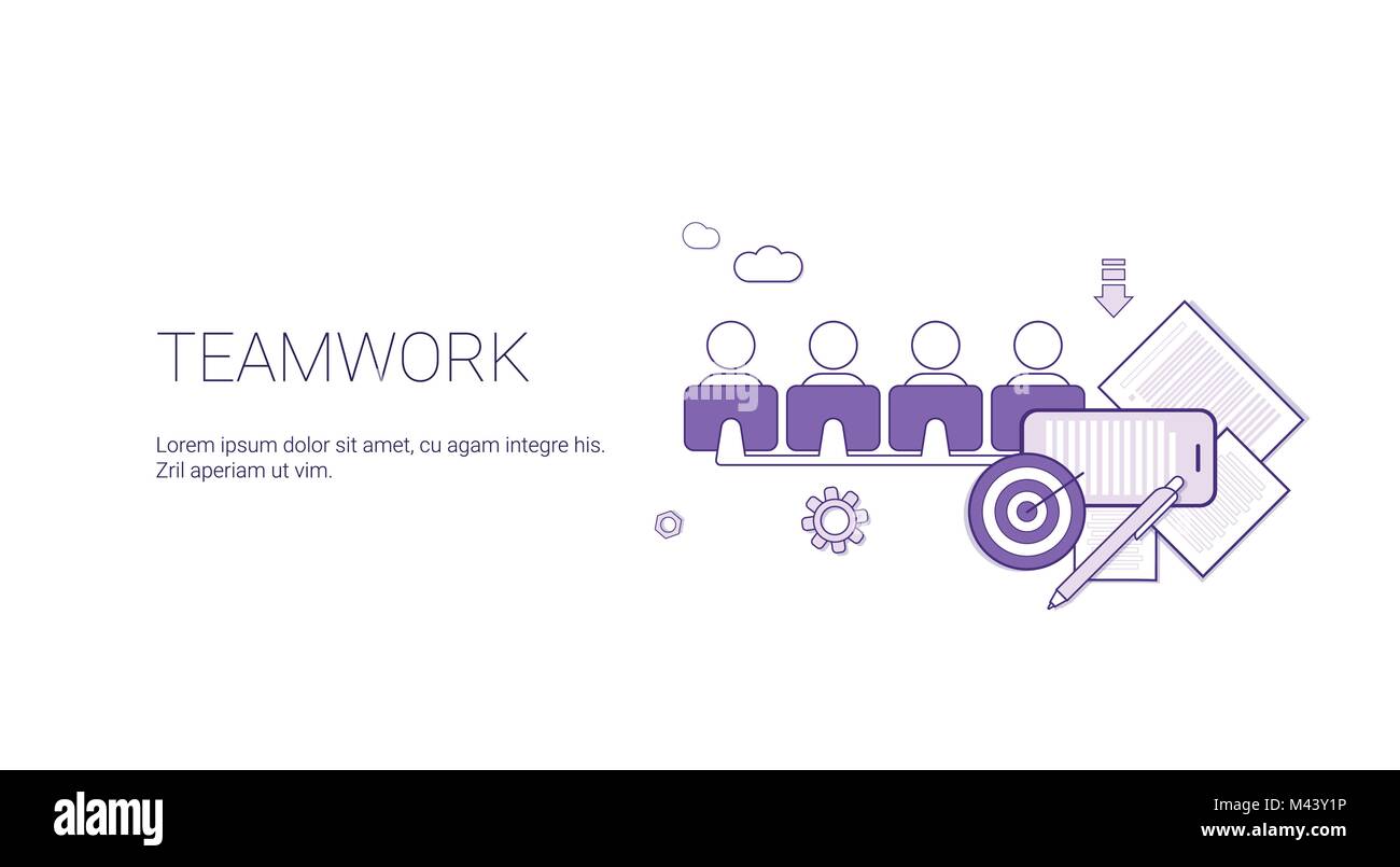 Teamwork Web Banner With Copy Space Business team Cooperation Concept ...