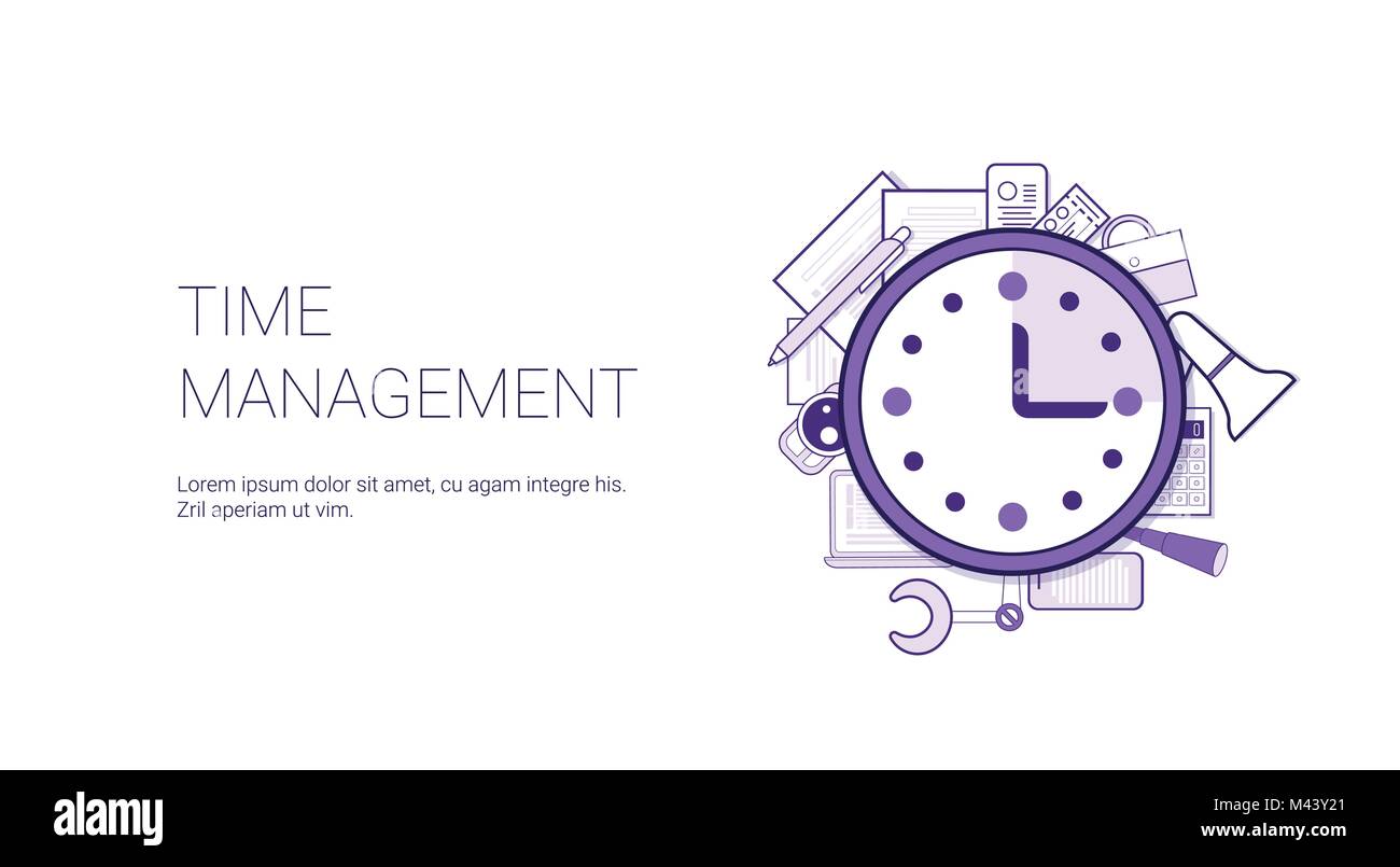 Time Management Web Banner With Copy Space Business Scheduling Concept ...