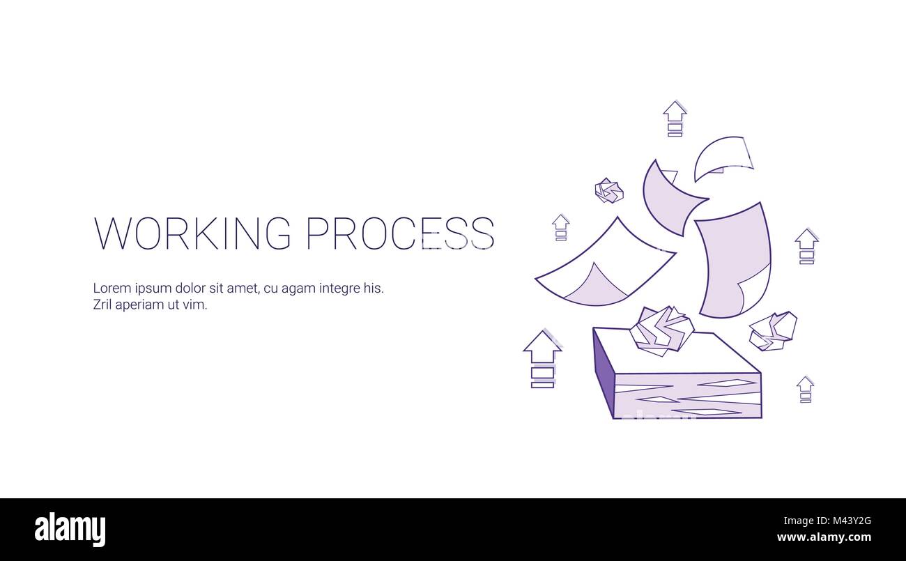 Working Process Web Banner With Copy Space Business Management Concept ...