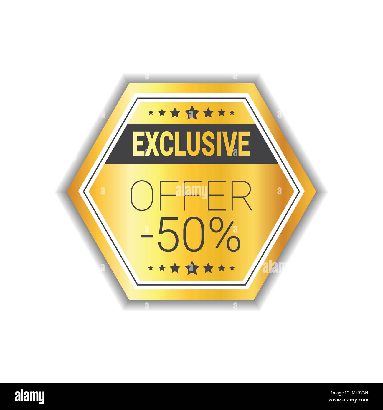 Exclusive Offer Label Shopping Sale Discount Golden Seal Isolated Stock ...