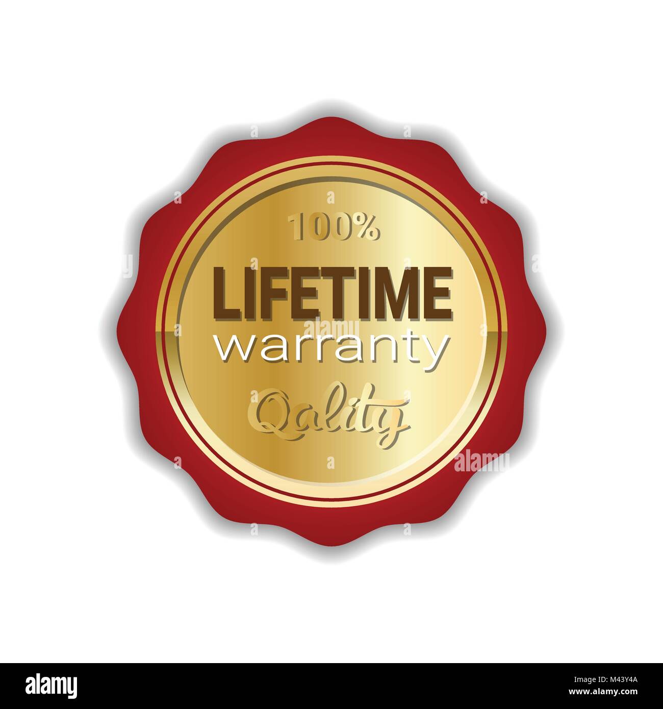 Lifetime Warranty Sticker Golden Label Icon Badge Isolated Stock Vector ...