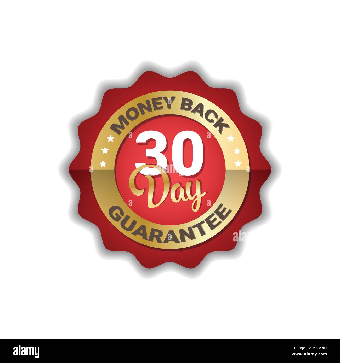 Money Back in 30 Days Guarantee Label Golden Icon Badge Isolated Stock ...