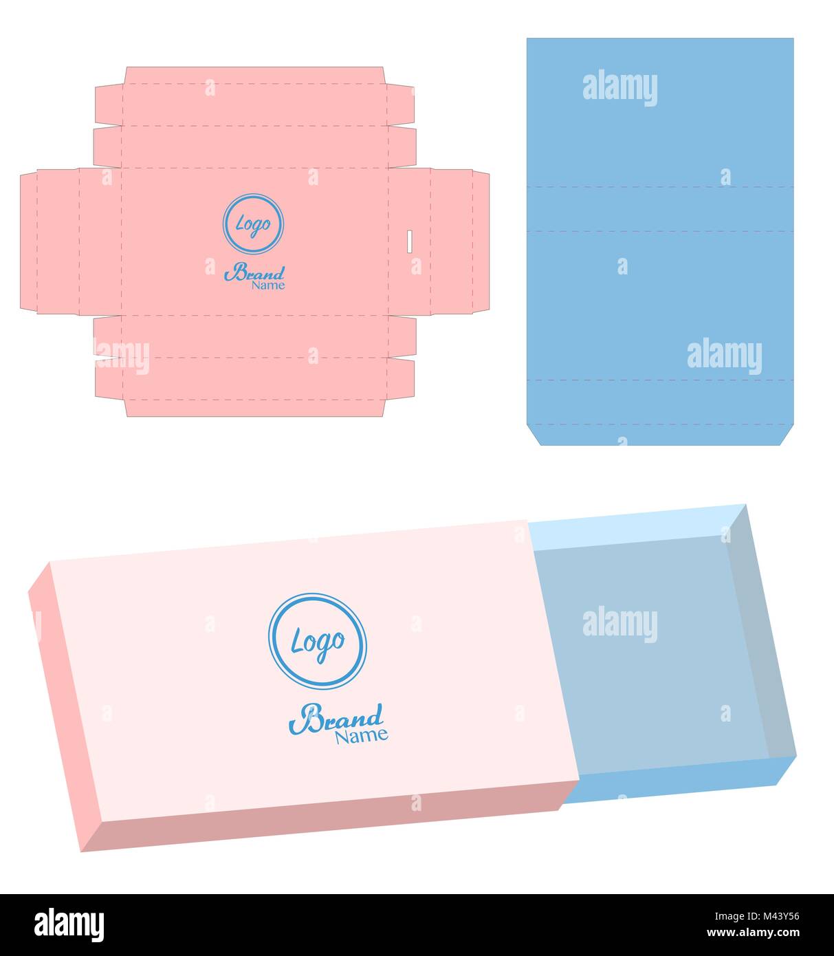 slide box die cut mock up template vector Stock Vector Image & Art - Alamy