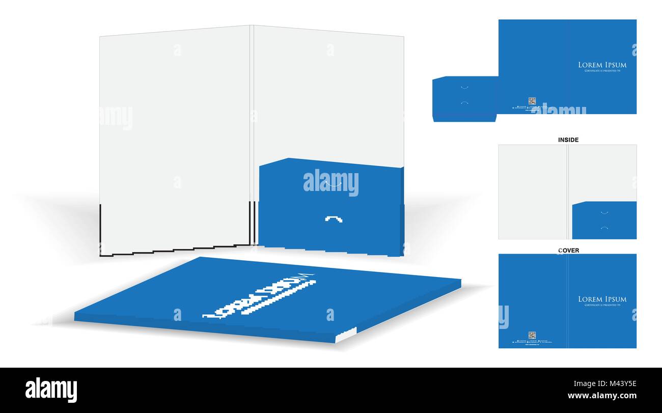 folder die cut mock up template vector Stock Vector Image & Art - Alamy