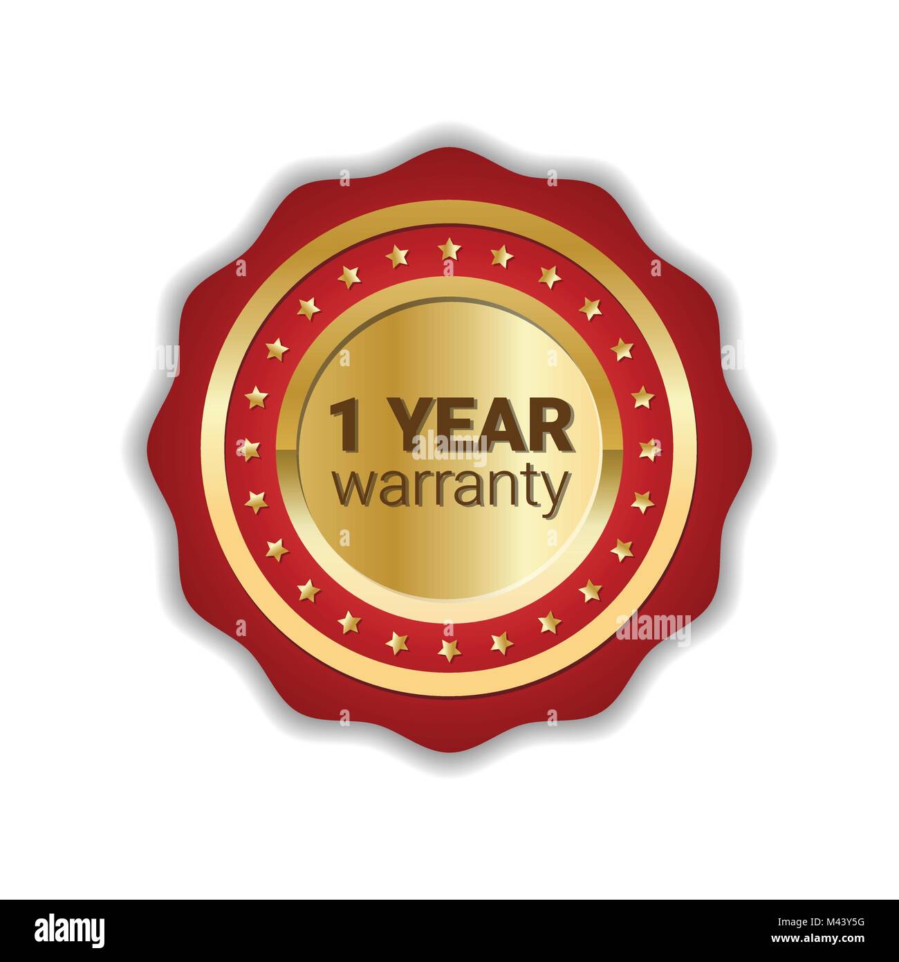 Warranty Sign Sticker Golden Emblem Icon Badge Isolated Stock Vector ...