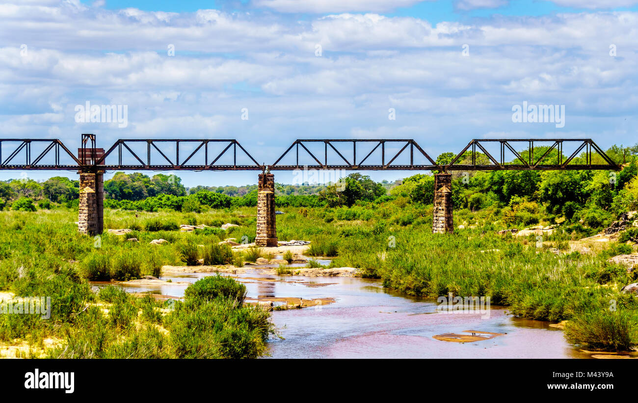 Railway Truss Bridge over the Sabie River at Skukuza Rest Camp in ...