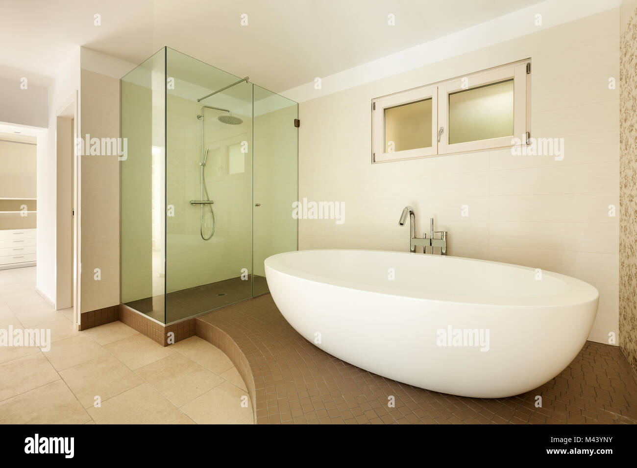 Interior of a new empty house, bathroom Stock Photo - Alamy