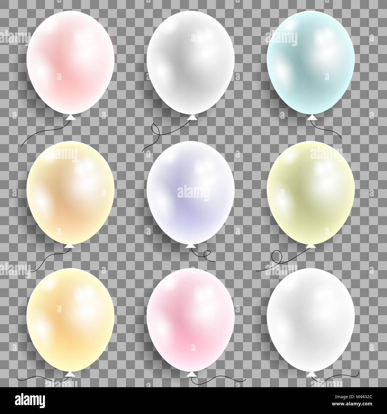 Set of Colored Flying Balloons. Bunch of Colorful Helium Rubber Air ...
