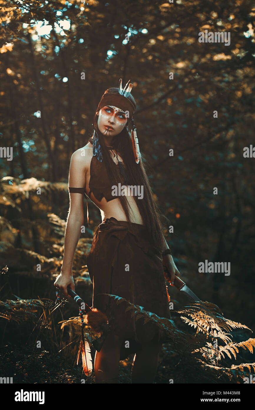 Native american alone forest hi-res stock photography and images - Alamy