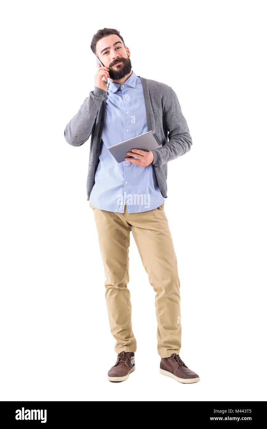 Beard businessman full length on tablet Cut Out Stock Images & Pictures ...