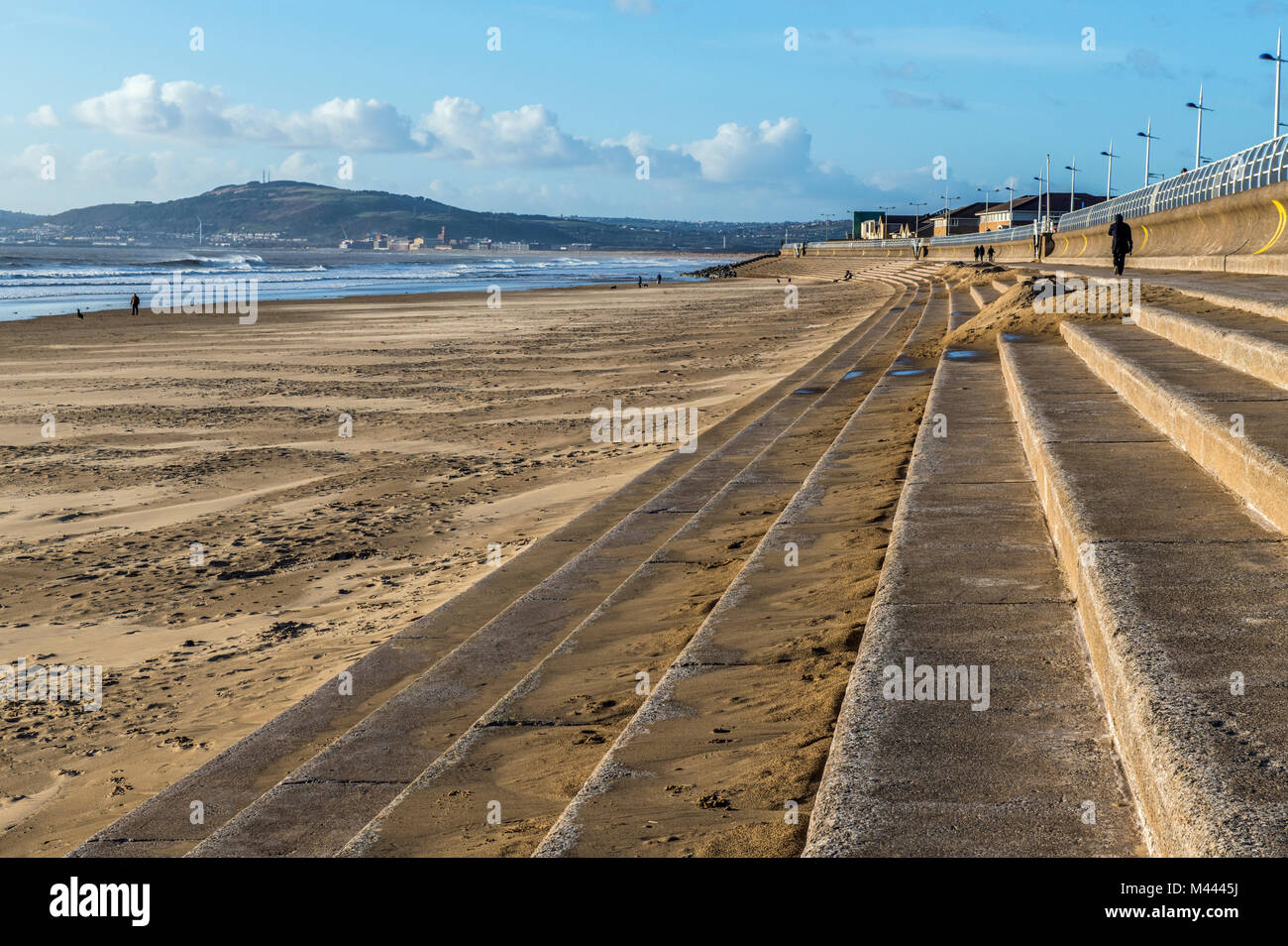 Aberavon Beach looking west South Wales Stock Photo - Alamy