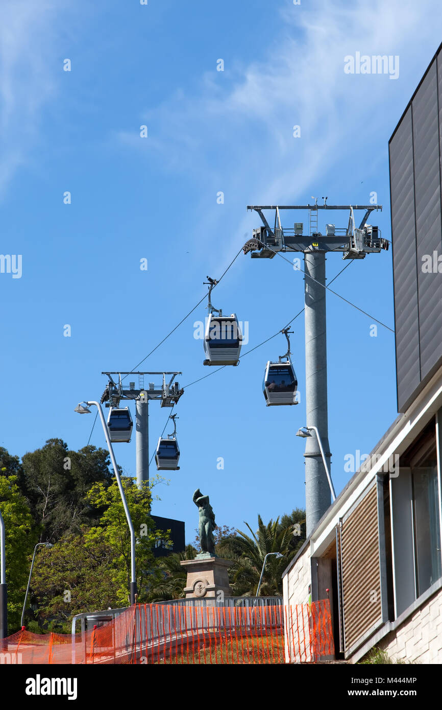 Cable car lift over barcelona hi-res stock photography and images - Alamy