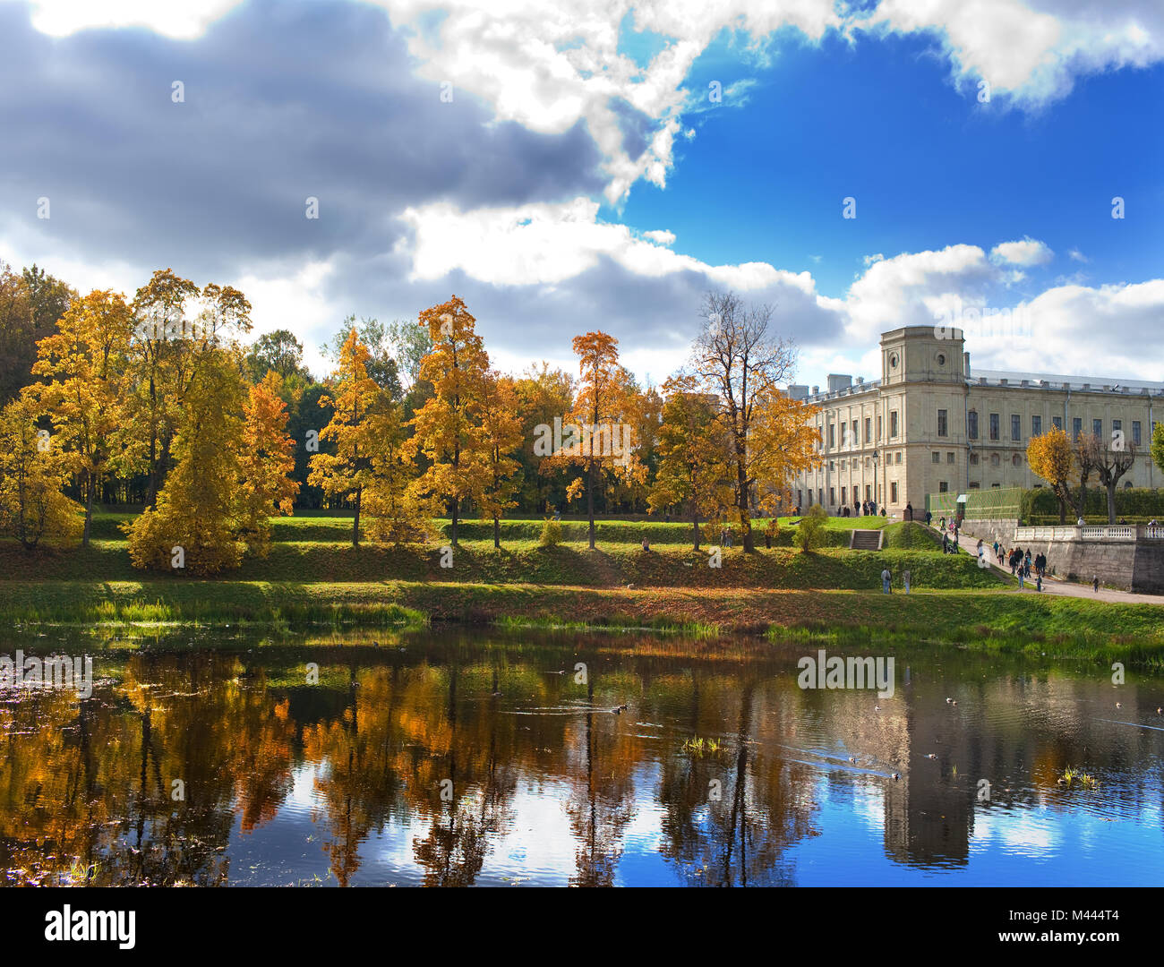 Russia. Saint-Petersburg. Gatchina. Autumn in palace park Stock Photo ...