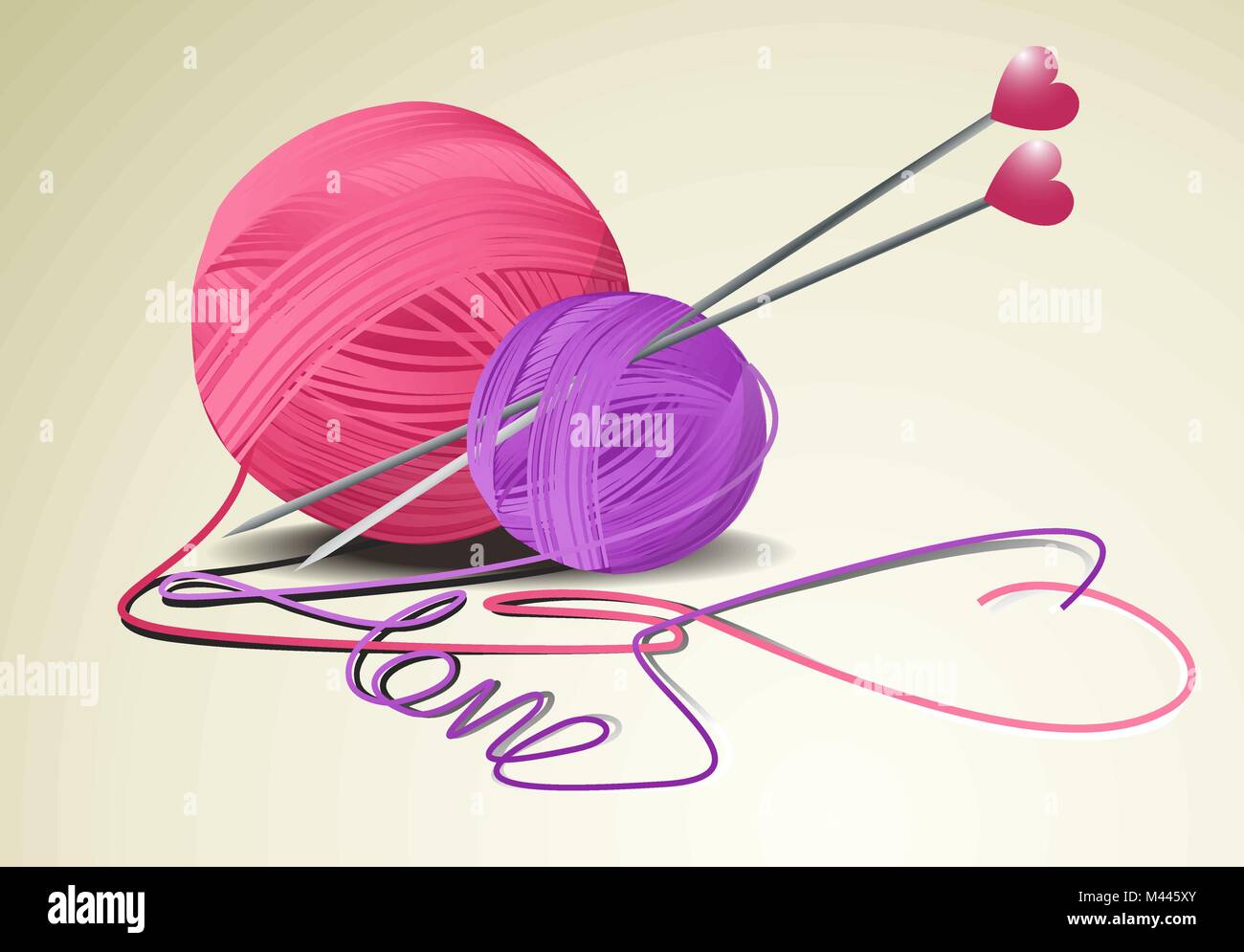 Valentine handcraft background with wool heart Stock Vector Image & Art ...