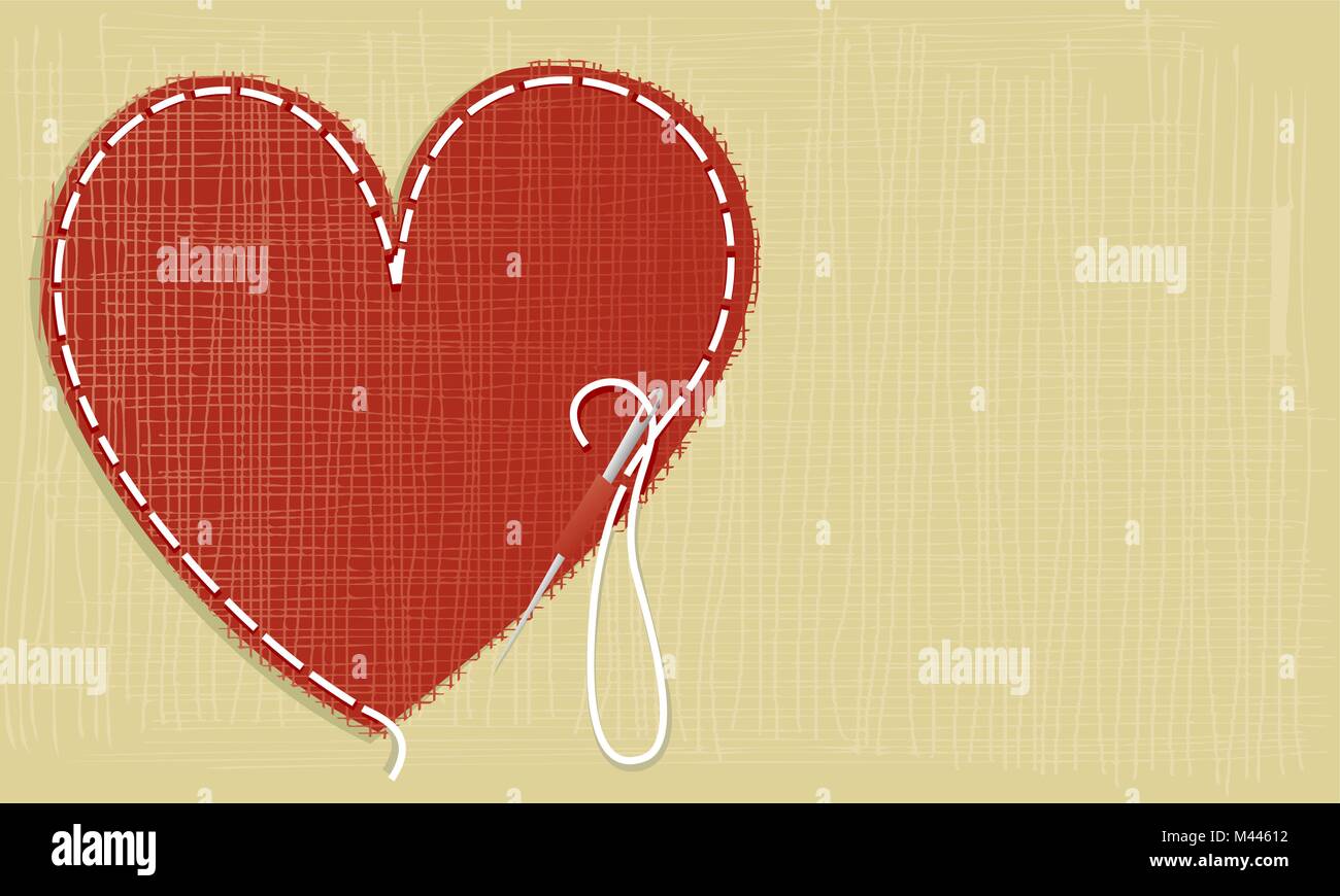Valentine needlework background with very nice heart Stock Vector Image ...