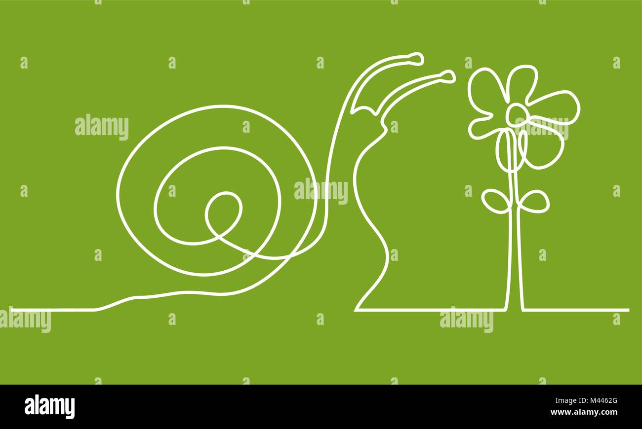 Abstract one line drawing with snail Stock Vector Image & Art - Alamy