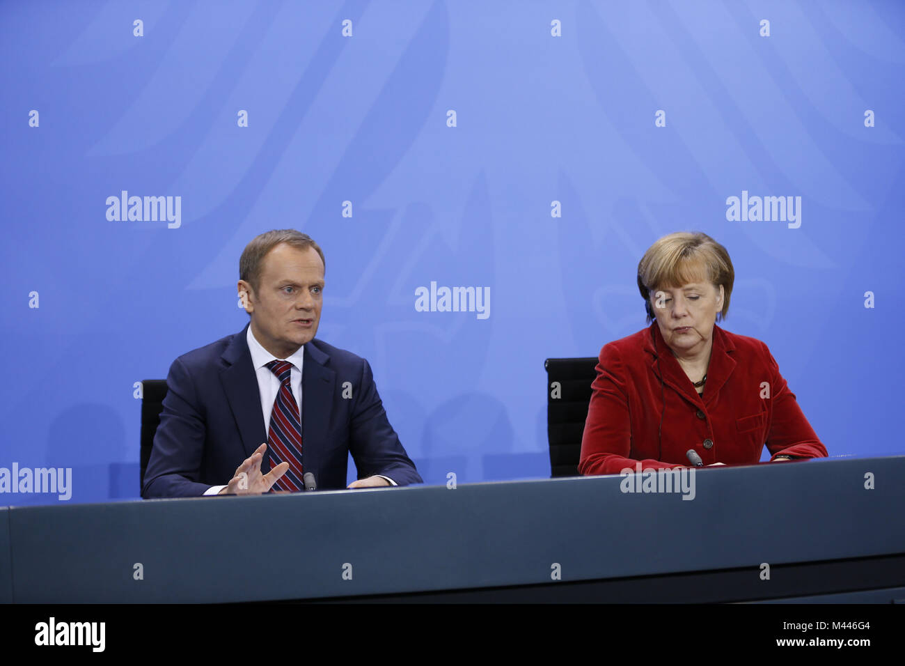 Polish Prime Minister Donald Tusk meets Merkel in Berlin Stock Photo ...
