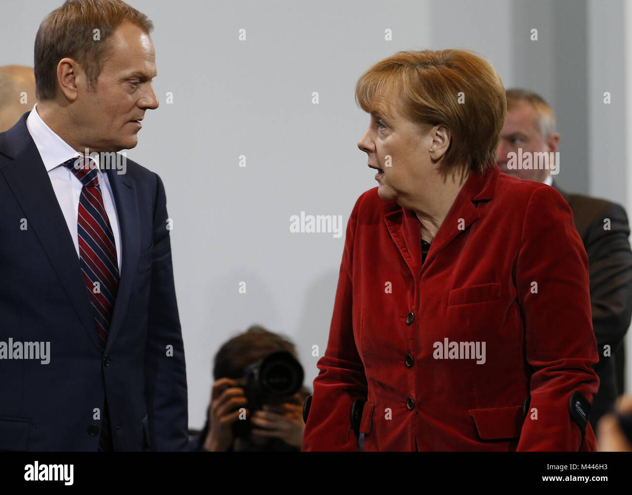 Polish Prime Minister Donald Tusk meets Merkel in Berlin Stock Photo ...