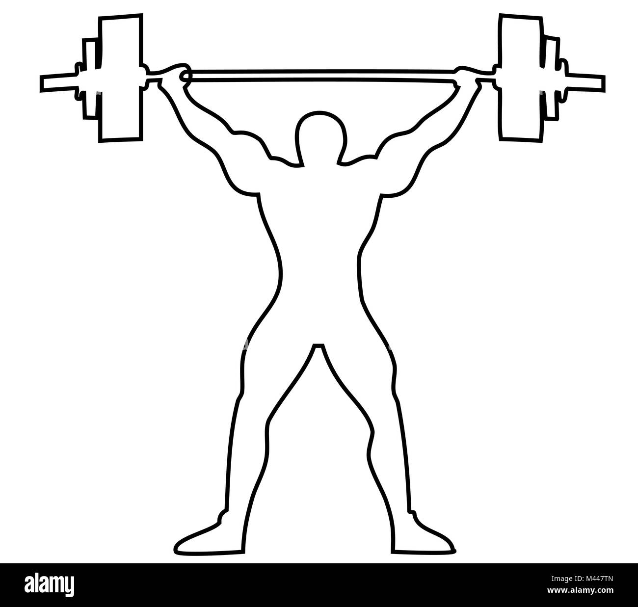 Lifting weights one line drawing background Stock Vector Image & Art - Alamy