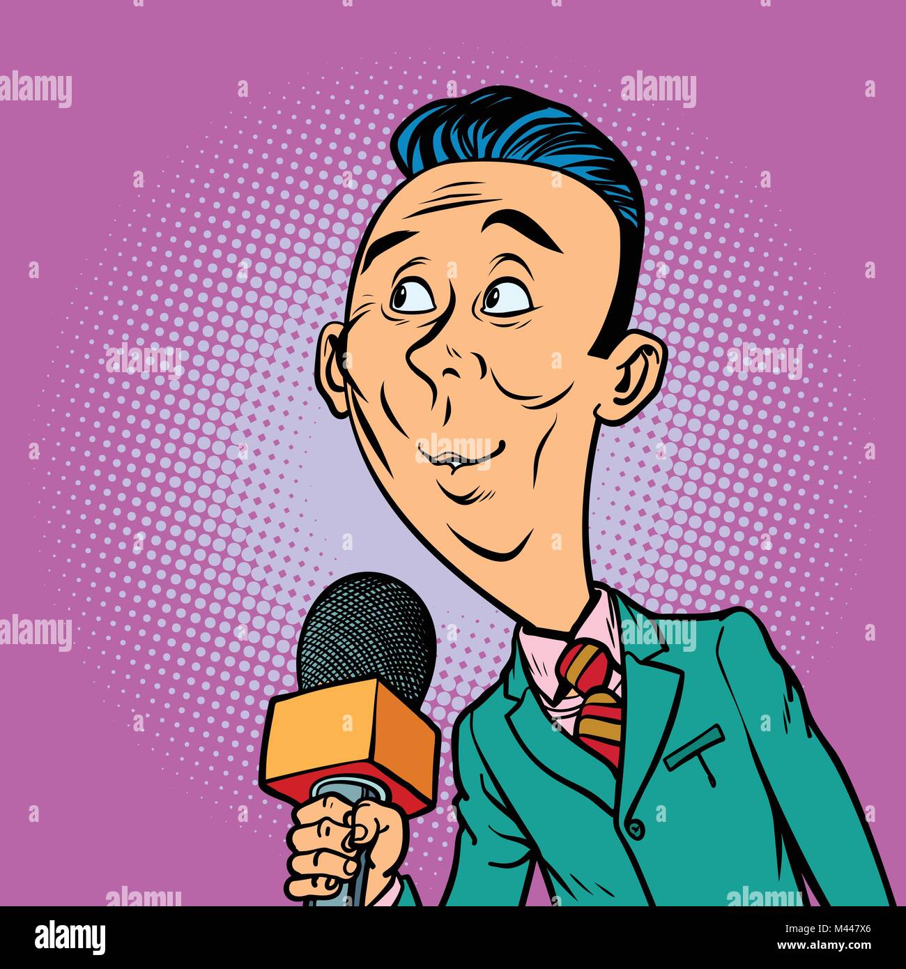 Reporter microphone cartoon hi-res stock photography and images - Alamy