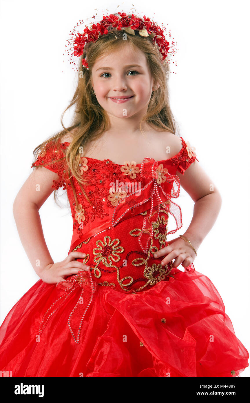 Beautiful girl in red dress Stock Photo - Alamy