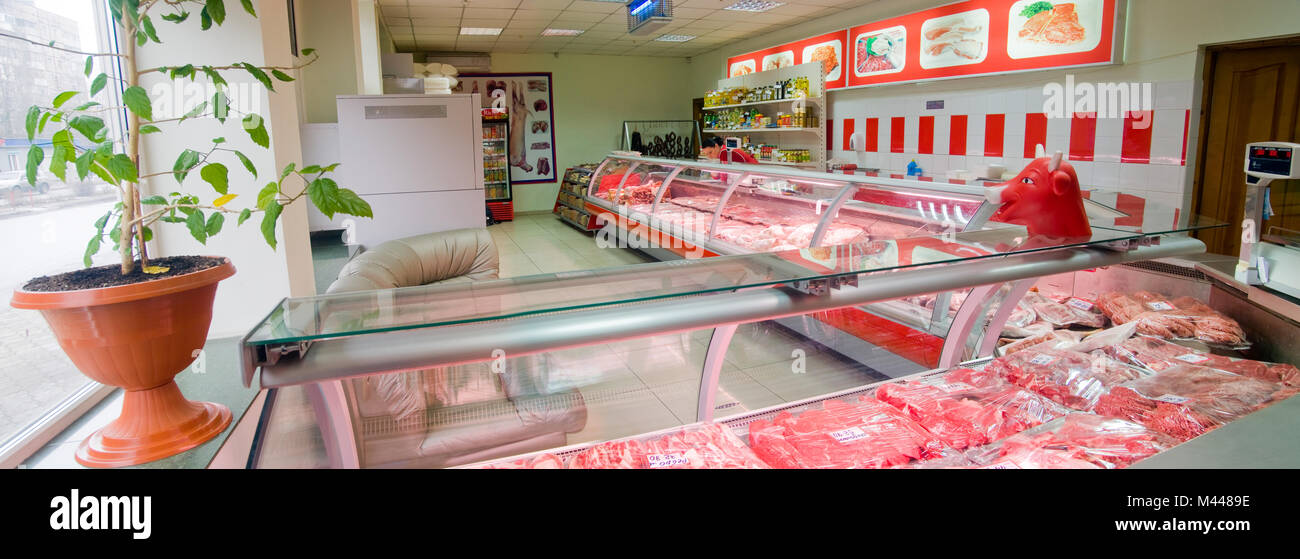 Interior butcher shop Stock Photo - Alamy