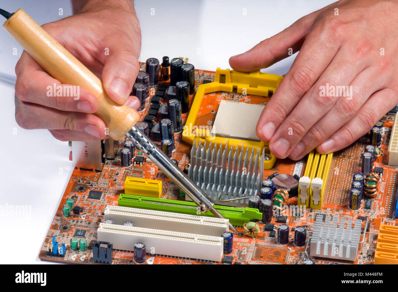 worker makes a chip Stock Photo - Alamy
