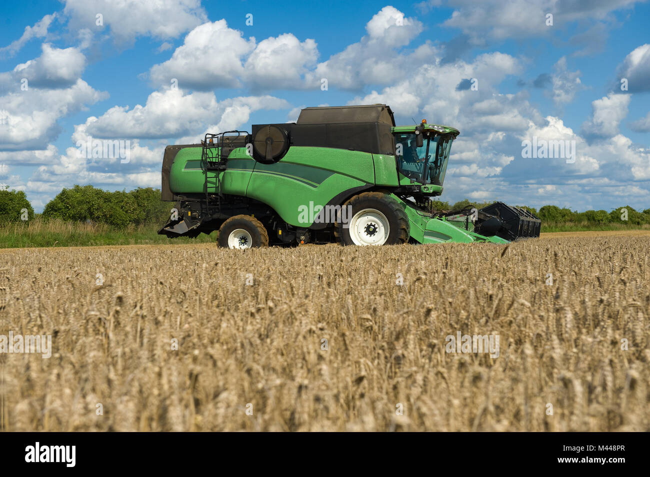 Combine harvester harvesting rural field Stock Photo - Alamy