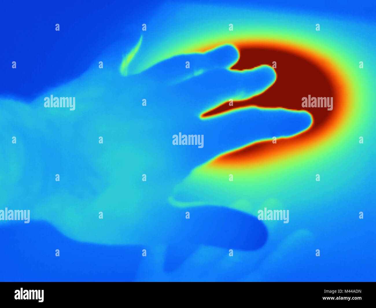 Hand near heat source Stock Photo - Alamy