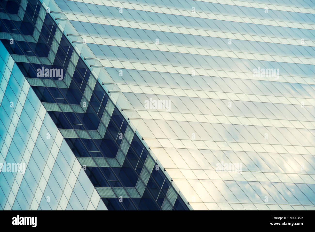 Architecture close up, windows of skyscraper. Glass and concrete. Urban ...