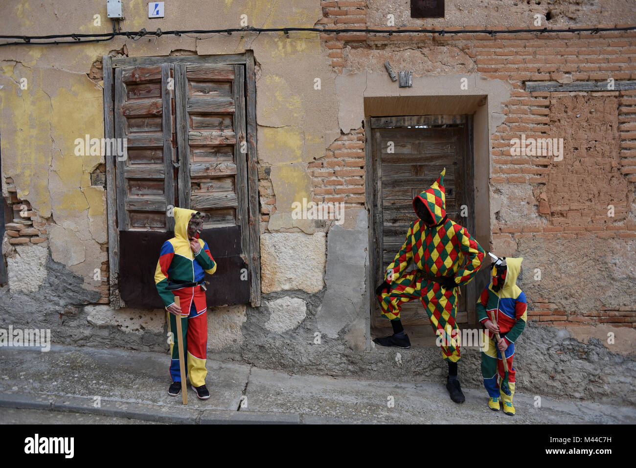 Tórtola De Henares, Spain. 13th Feb, 2018. Revelers dressed as 'Botarga ...