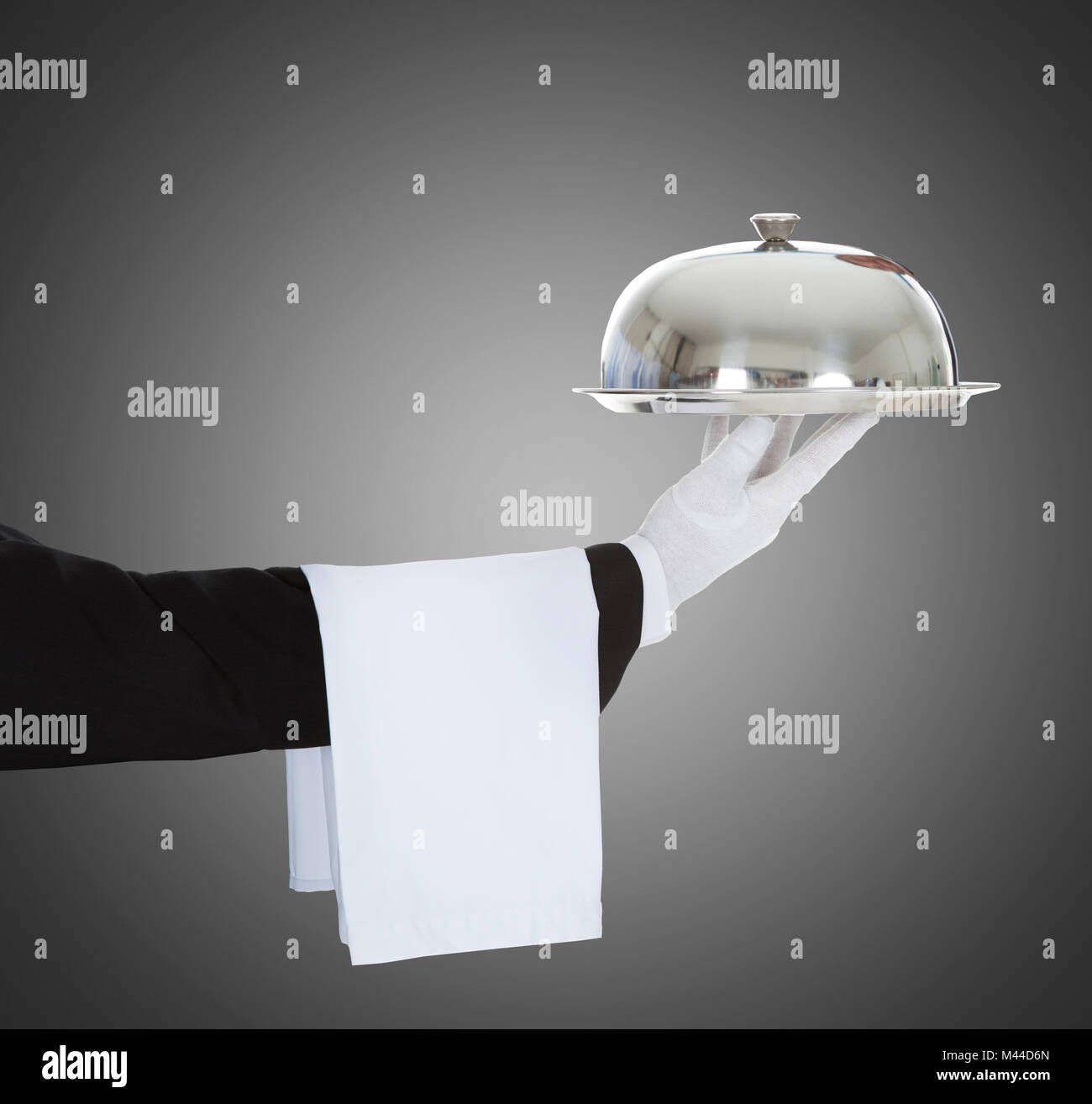 Silver food cover cloche hi-res stock photography and images - Alamy