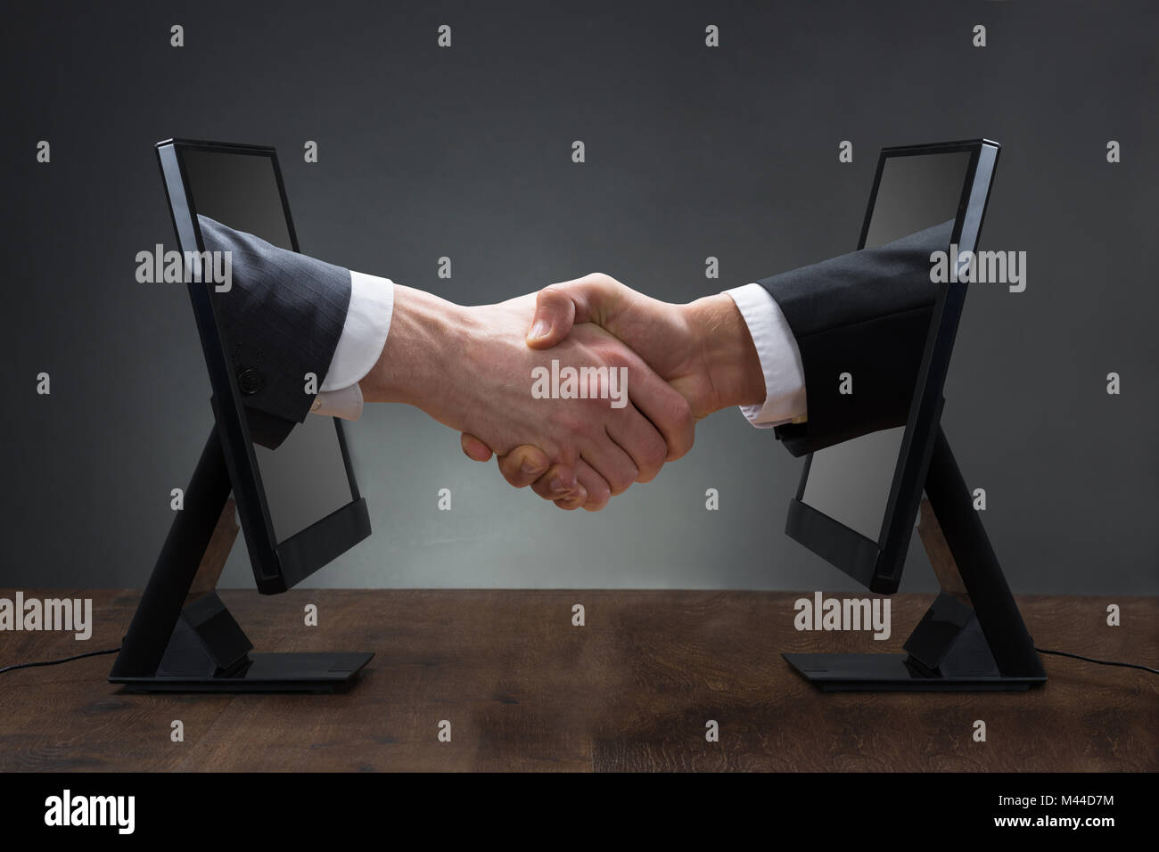 Hand coming computer monitor hi-res stock photography and images - Alamy