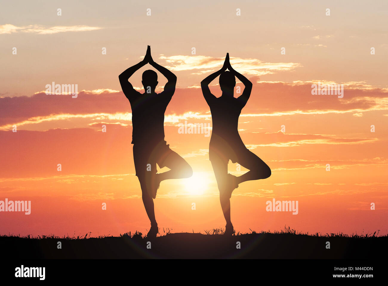 Fitness couple silhouette hi-res stock photography and images - Alamy
